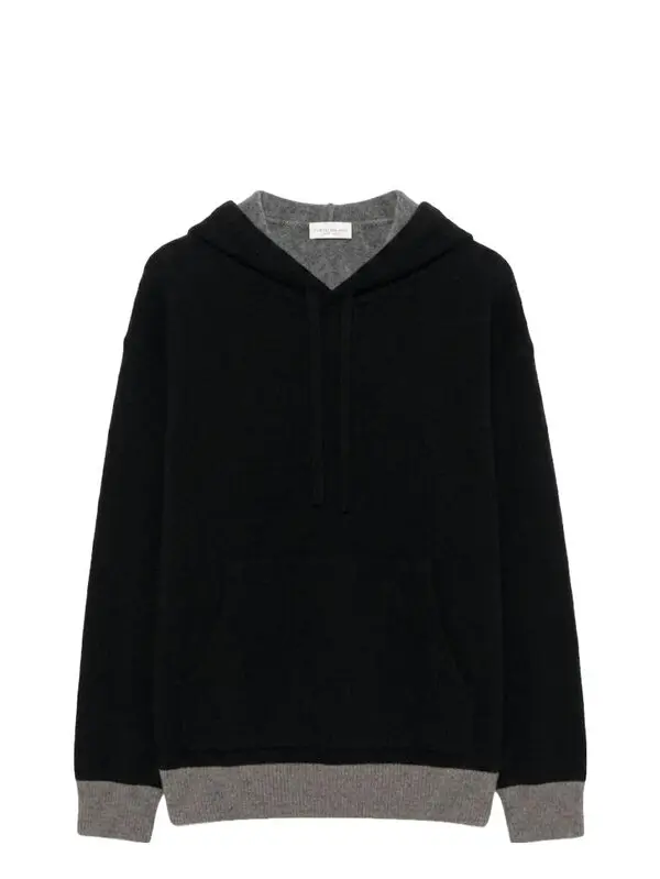 ROBERTO COLLINA Knit Drawstring Hooded Sweatshirt - Nero