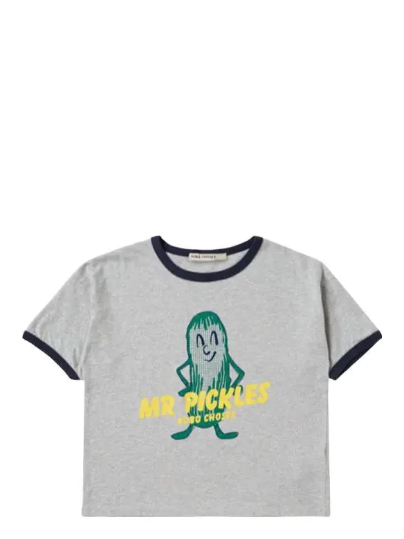 BOBO CHOSES Crewneck Print Top - Gray