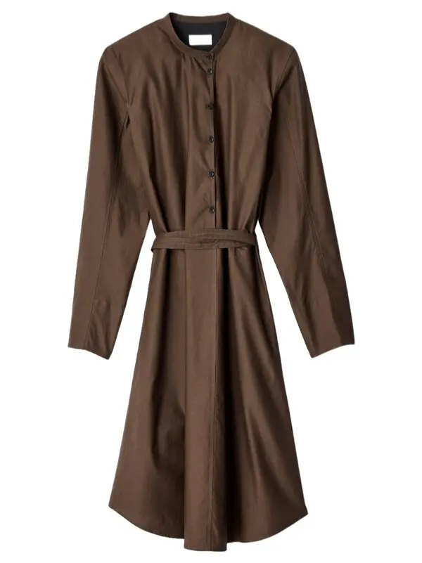 LEMAIRE Sailor Dress In Washed Cotton And Silk Blend - Truffle