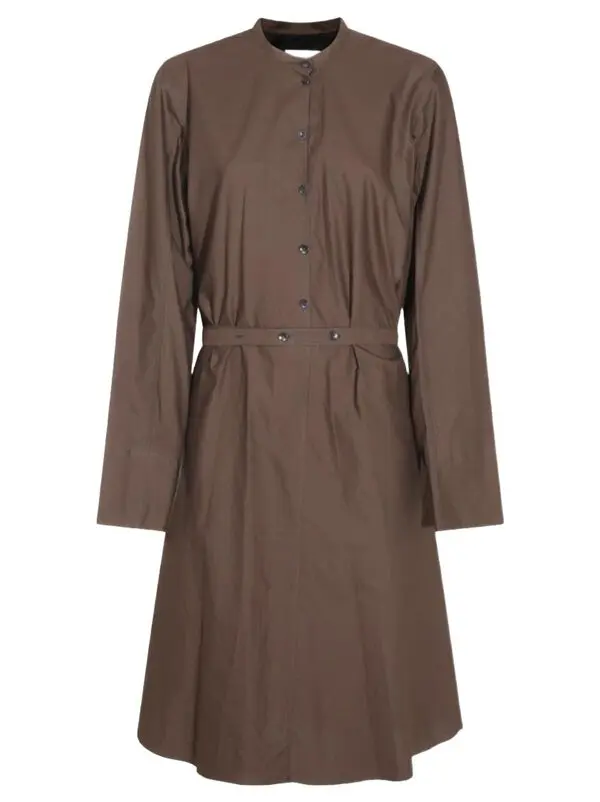 LEMAIRE Sailor Dress In Washed Cotton And Silk Blend - Truffle