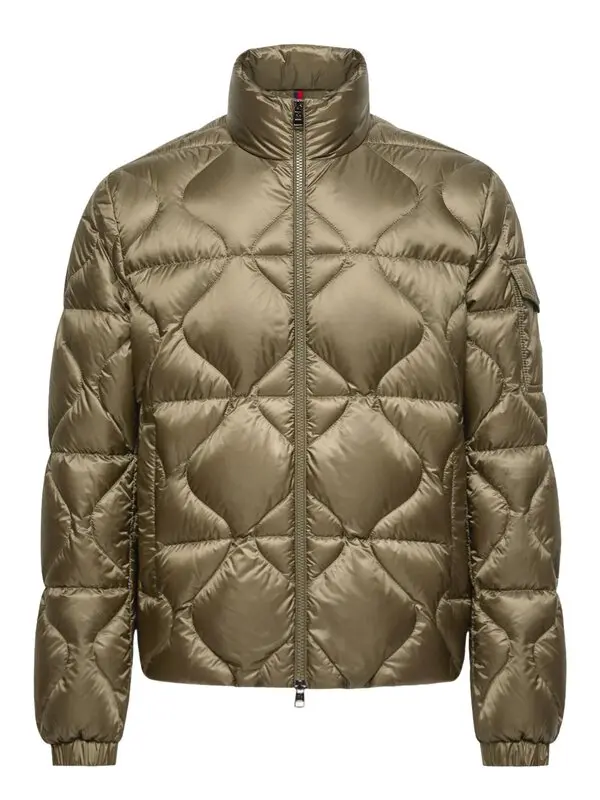Moncler Asurel Geometric Quilted Short Down Jacket - Khaki