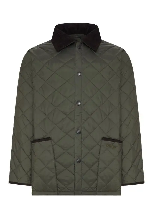 Barbour Corduroycollar Diamondquilted Overshirt Jacket - Sage