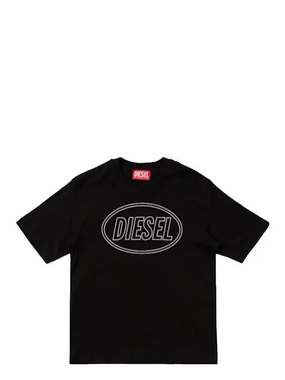 DIESEL® Crewneck Print Top - Black