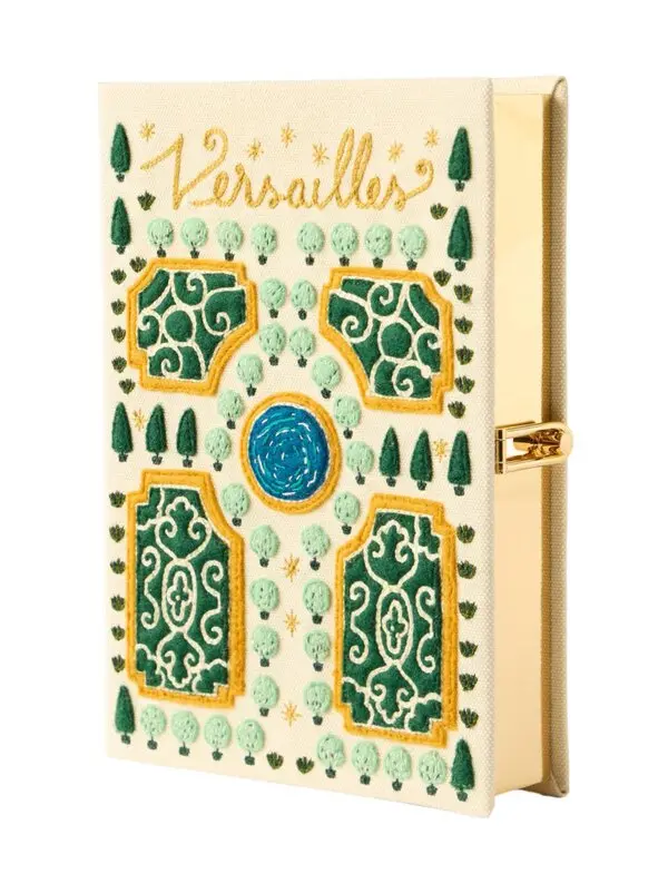 OLYMPIA LE-TAN Versailles Appliquéd Embroidered Canvas Clutch - Nude
