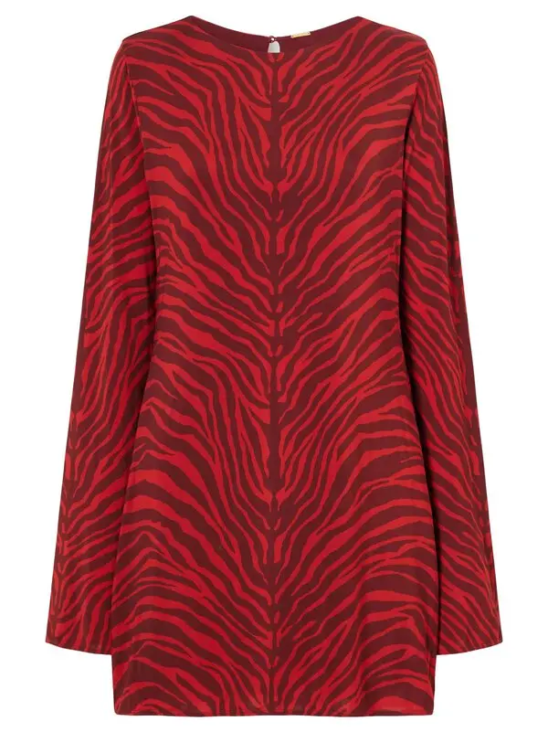 CALA DE LA CRUZ Maisha Animal-print Stretch-jersey Mini Dress - Red