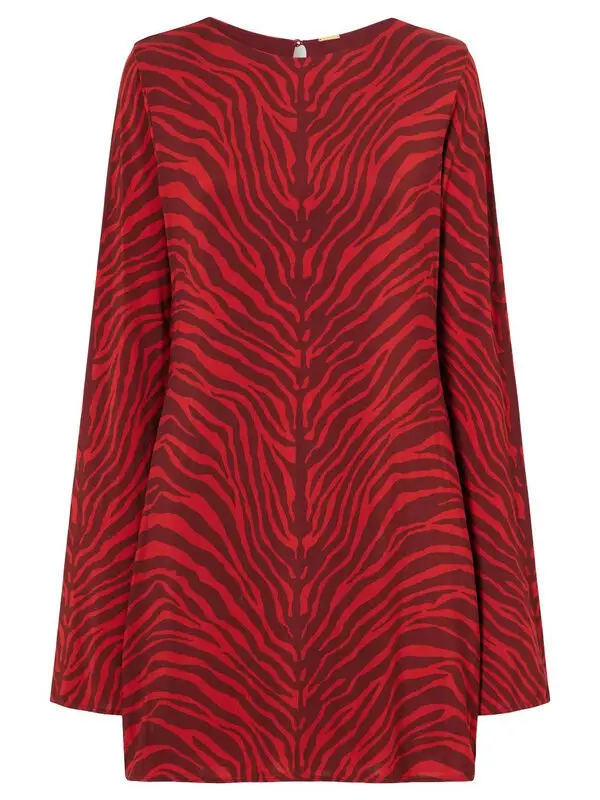 CALA DE LA CRUZ Maisha Animal-print Stretch-jersey Mini Dress - Red