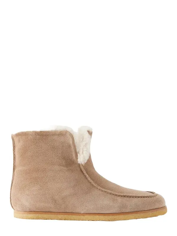 Legres 52 Shearling-trimmed Suede Ankle Boots - Light Brown