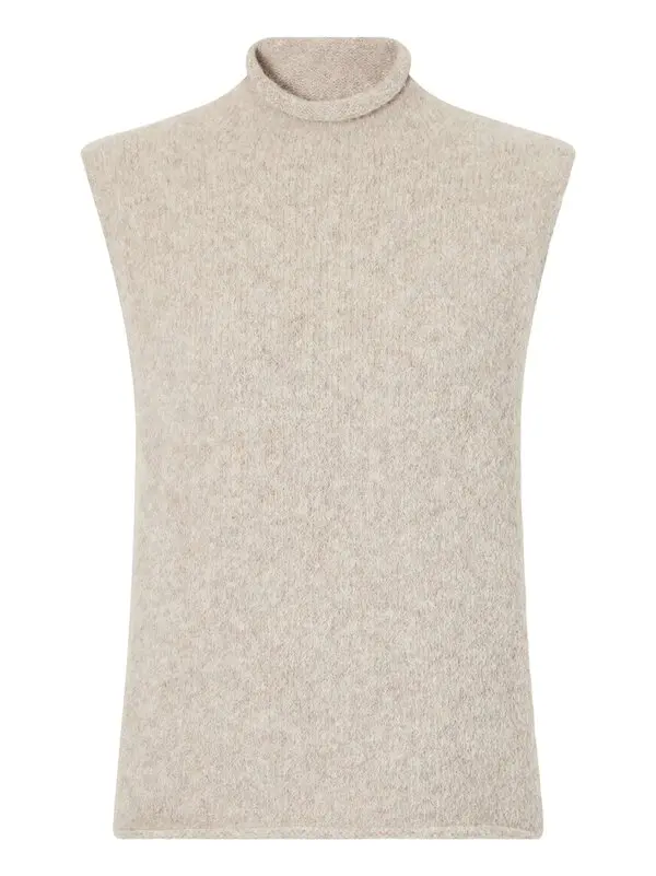 LAUREN MANOOGIAN Alpaca-blend Turtleneck Tank - Light Gray
