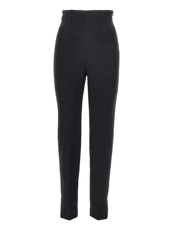 Emporio Armani Stretch Crepe Slim Fit Pants - Black