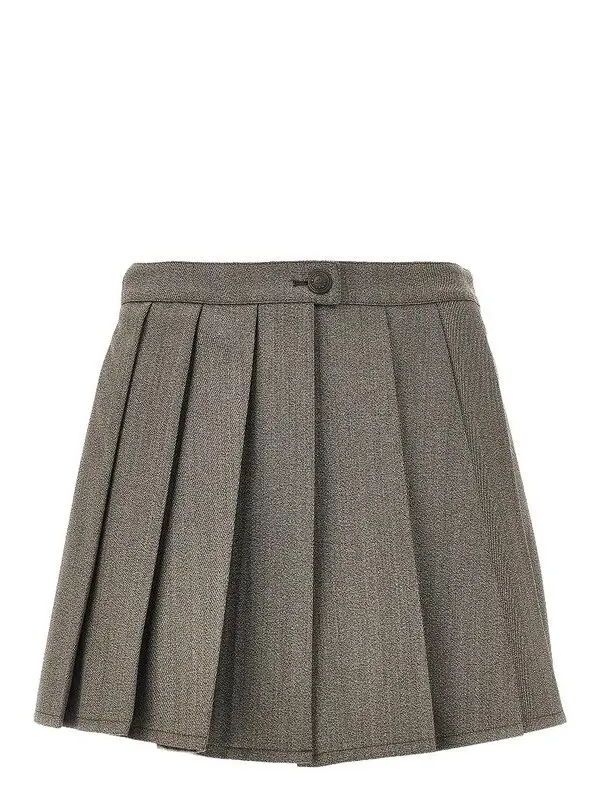 Emporio Armani Wool Twill Skorts - Beige