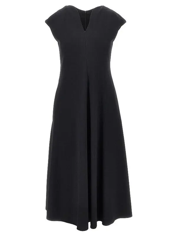Emporio Armani Milano Stitch Jersey Midi Dress - Black