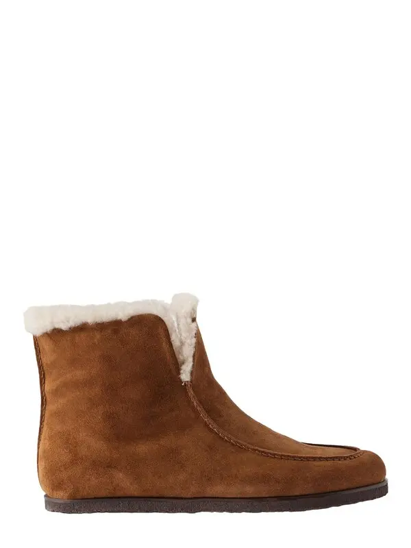 Legres 52 Shearling-trimmed Suede Ankle Boots - Brown