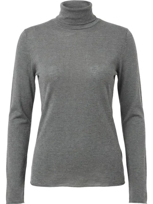 PUROTATTO Roll-neck Long-sleeve Sweater - Gray