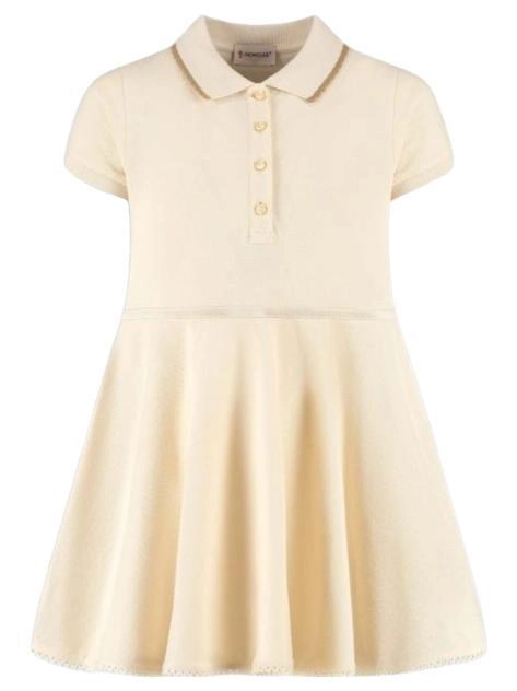Moncler Pleated Polo Shirt Dress - Beige