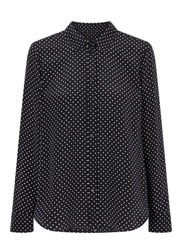 NILI LOTAN Gaia Polka-dot Silk Crepe De Chine Shirt - Blue