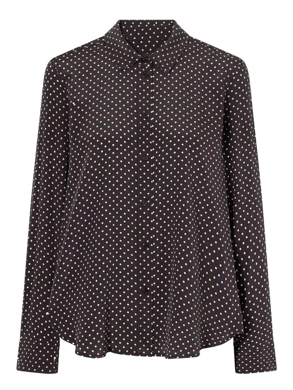 NILI LOTAN Gaia Printed Silk-crepe De Chine Shirt - Navy