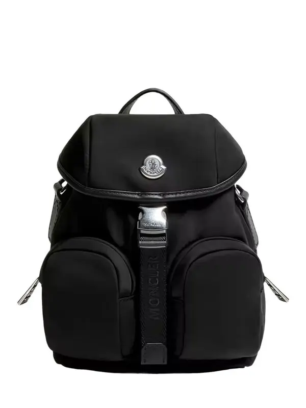 Moncler Trick Buckled Foldover Top Crossbody Bag - Black
