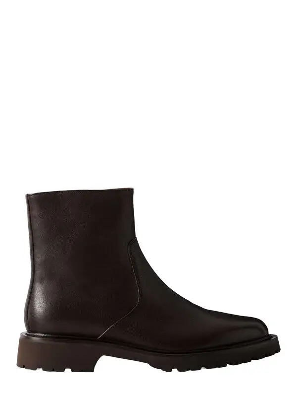 Legres 61 Washed Leather Ankle Boots - Dark Brown