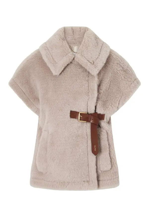 Max Mara Newabavo Belted Alpaca, Wool And Silk-blend Cape - Beige