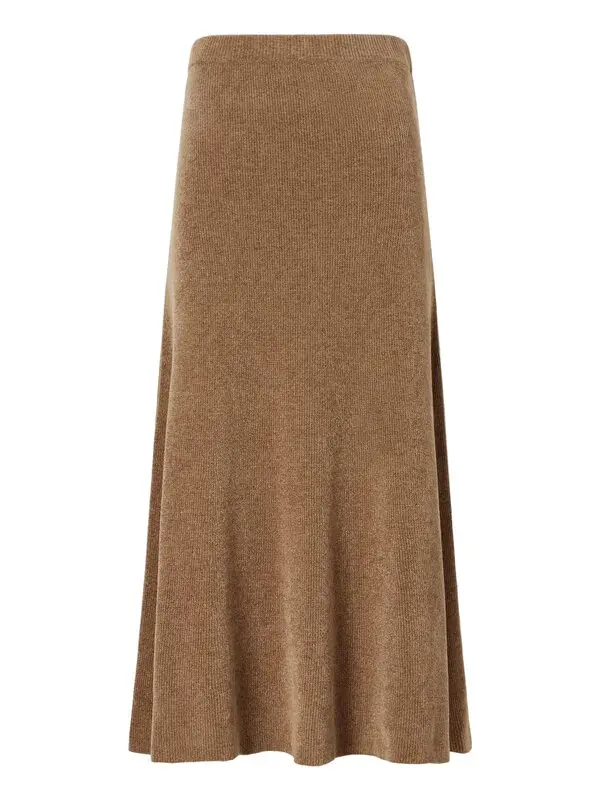 Gabriela Hearst Muir Ribbed Silk Maxi Skirt - Camel