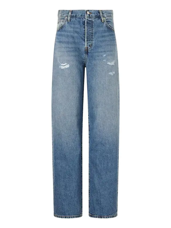 Eterne Saint Boyfriend Distressed Straight-leg Jeans - Mid Denim