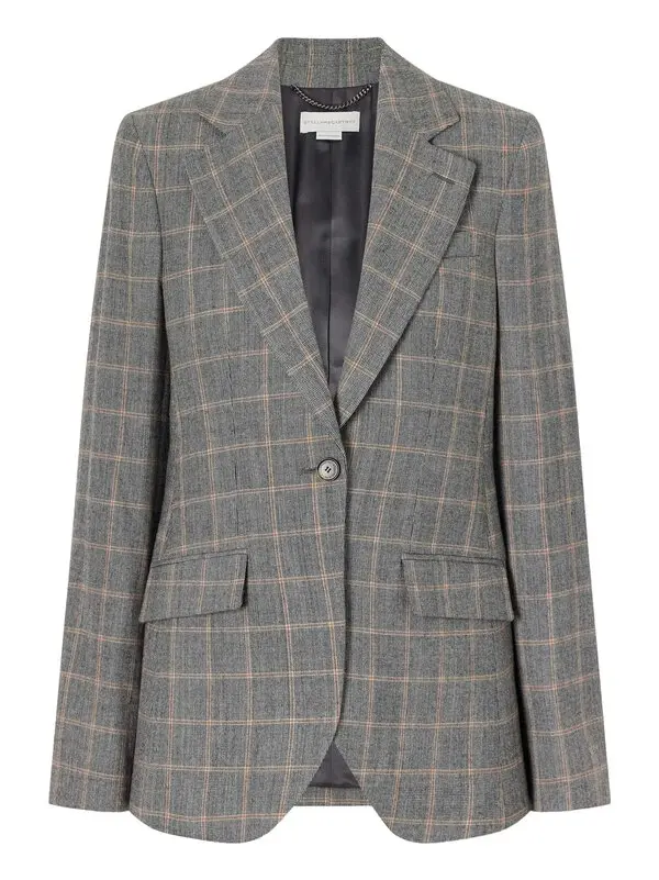 Stella McCartney Prince Of Wales Wool Blazer - Gray