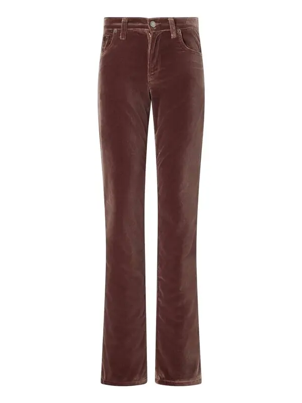 HAIKURE Carly Cotton-velvet Mid-rise Straight-leg Pants - Brown