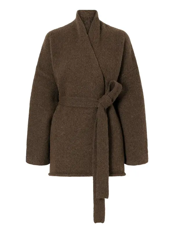 LAUREN MANOOGIAN Coto Belted Alpaca-blend Cardigan - Dark Green