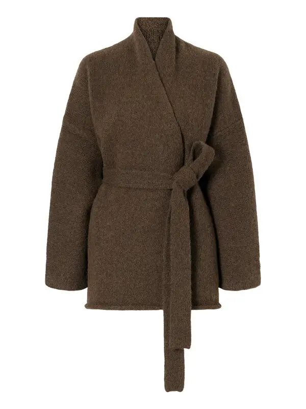 LAUREN MANOOGIAN Belted Alpaca-blend Cardigan - Green