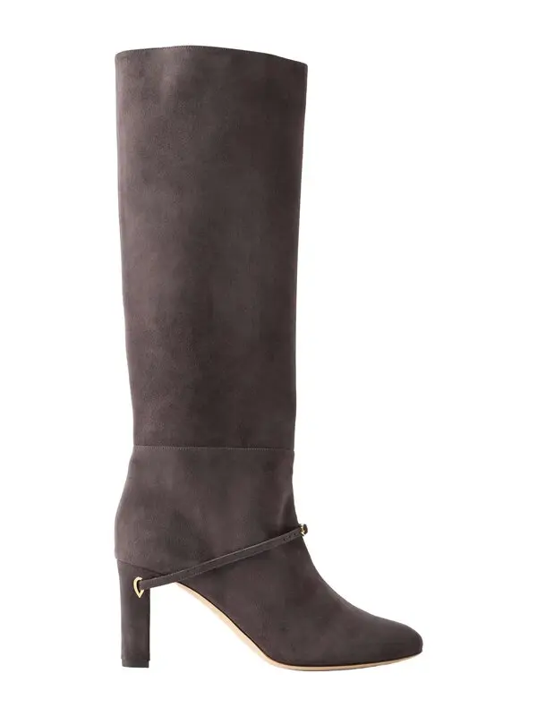 Jennifer Chamandi Samuele 85 Suede Knee-high Boots - Gray