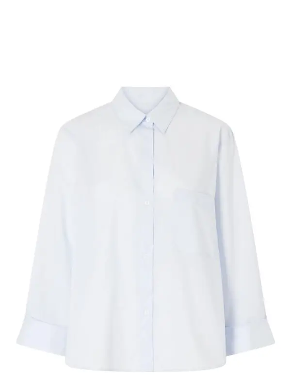 TWP The Next Morning Cotton Poplin Shirt - Blue