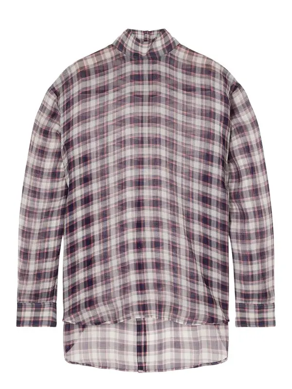 Tibi Reversable Checked Cotton And Silk-blend Shirt - Red
