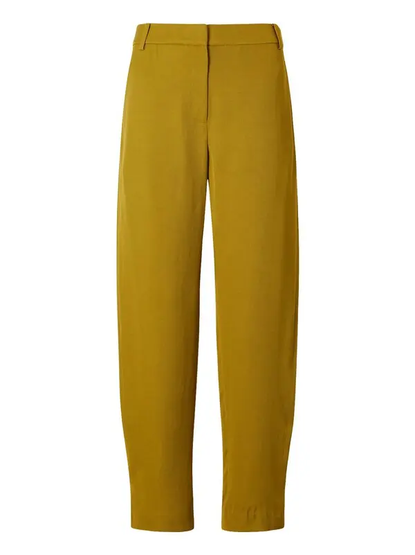 Tibi Grace Satin-twill Tapered Pants - Yellow