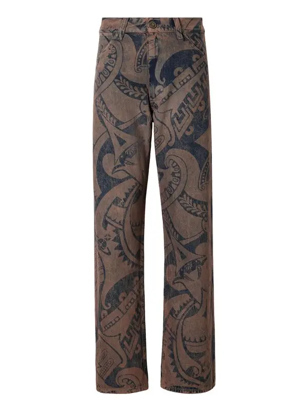 VIVIENNE WESTWOOD Ranch Printed High-waisted Straight-leg Organic Jeans - Brown