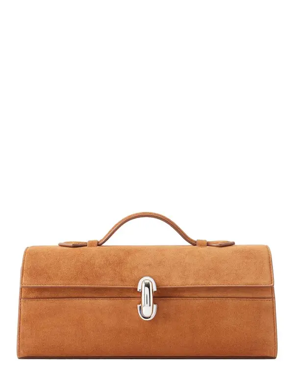 Savette Slim Pochette Suede Tote - Light Brown