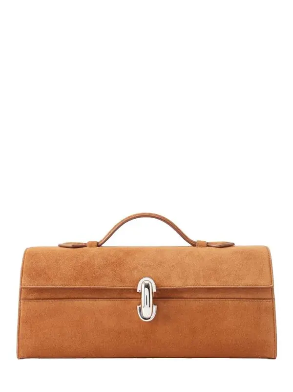 Savette Slim Pochette Suede Tote - Light Brown