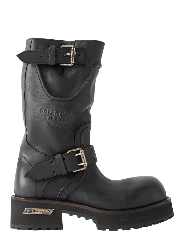 Balenciaga Venom Leather Ankle Boots - Black
