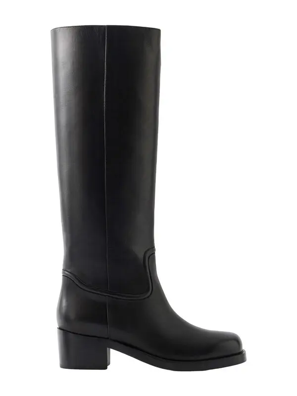 Gabriela Hearst Marion 35 Leather Knee Boot - Black