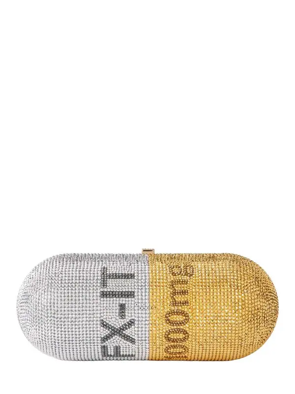 Judith Leiber Embellished Pill Clutch - Silver