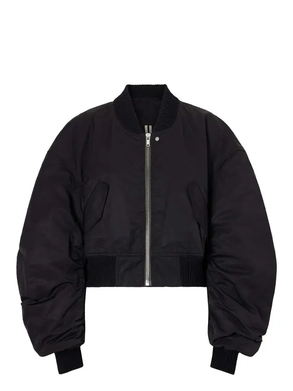 Rick Owens Secchia Padded Cropped Cotton-blend Bomber Jacket - Black