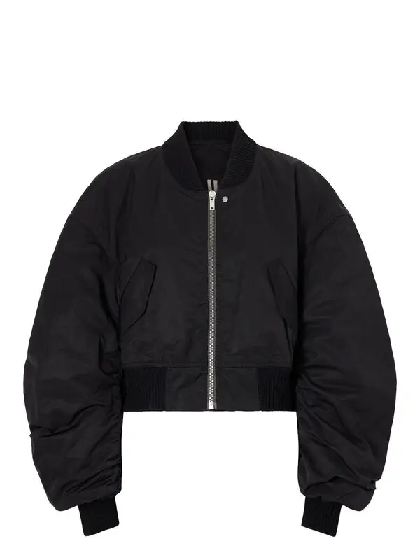 Rick Owens Padded Cropped Cotton-blend Bomber Jacket - Black
