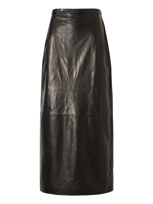 Magda Butrym Leather Midi Skirt - Black