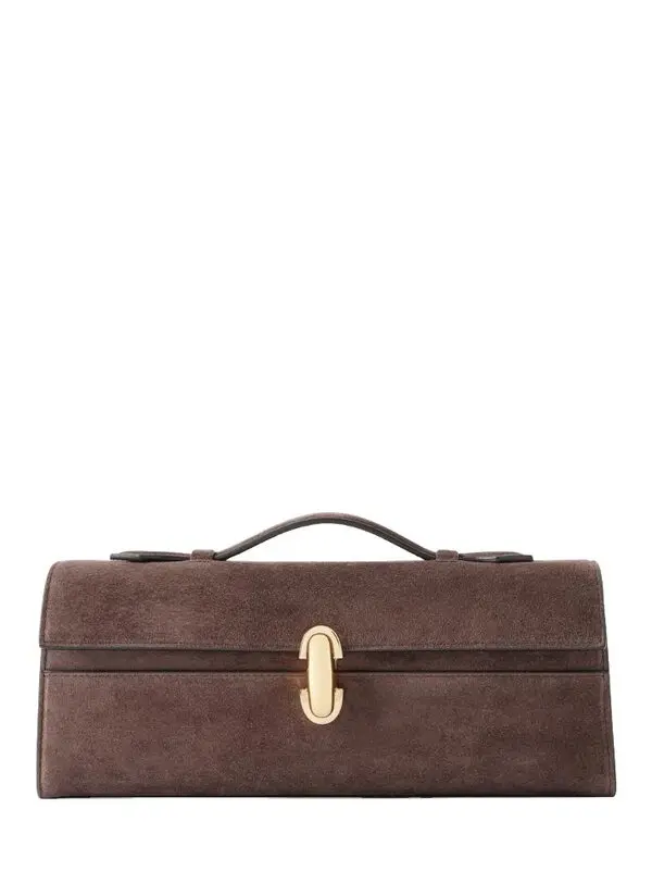 Savette Slim Pochette Suede Tote - Brown