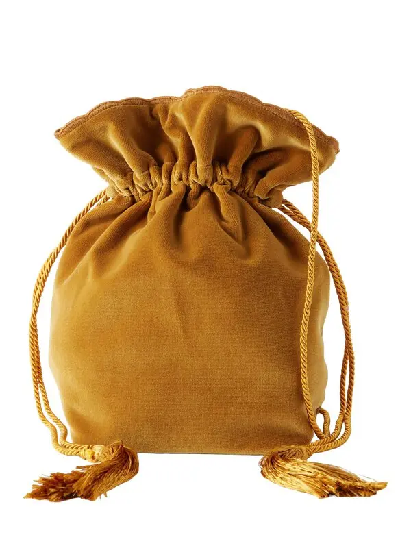 LES VACANCES D'IRINA The Little Velvet Sack Cotton Pouch - Orange