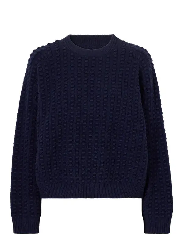 Loulou De Saison Rolf Bubble-stitch Cashmere Sweater - Blue