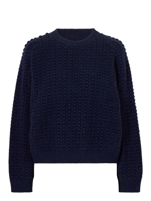 Loulou De Saison Rolf Bubble-stitch Cashmere Sweater - Navy
