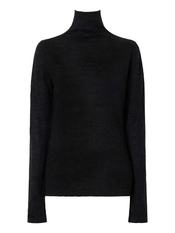 LAUREN MANOOGIAN Merino And Alpaca And Wool-blend Turtleneck - Black