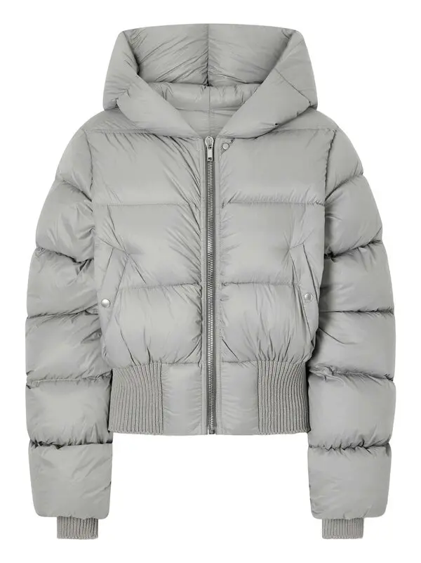 Rick Owens Cinched Hooded Cropped Shell Jacket - Gray
