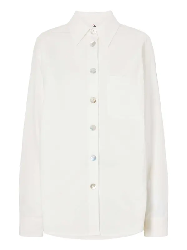 LES VACANCES D'IRINA Gathered Cotton Shirt - White
