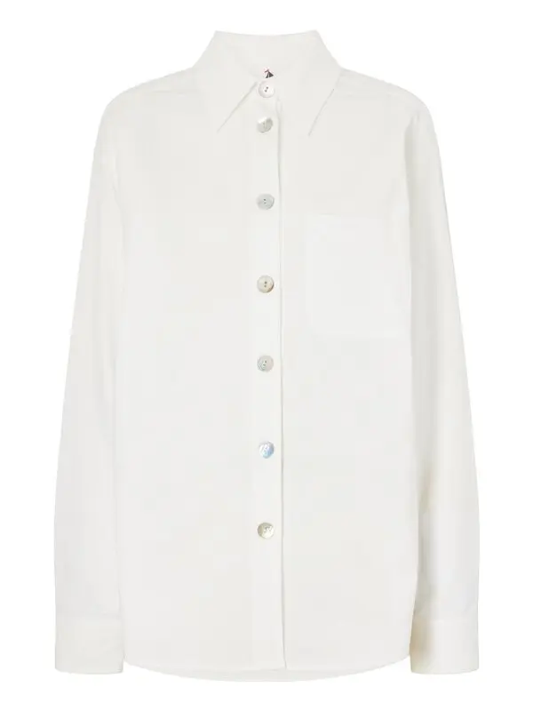 LES VACANCES D’IRINA Les Vacances D'irina Gathered Cotton Shirt - White